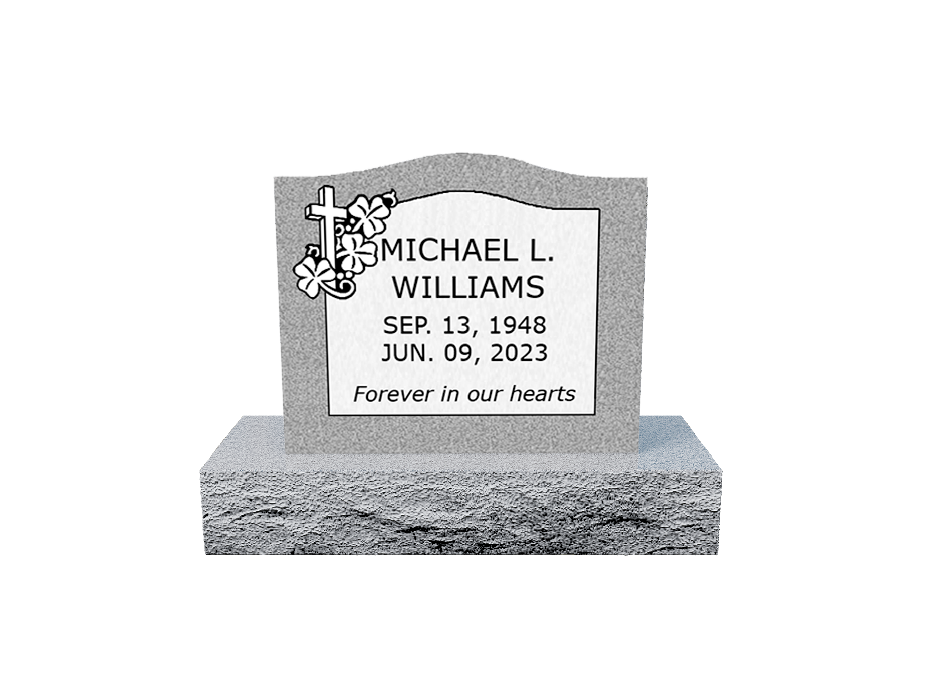 SINGLE UPRIGHT GRAY GRANITE HEADSTONE – Traditional Headstones