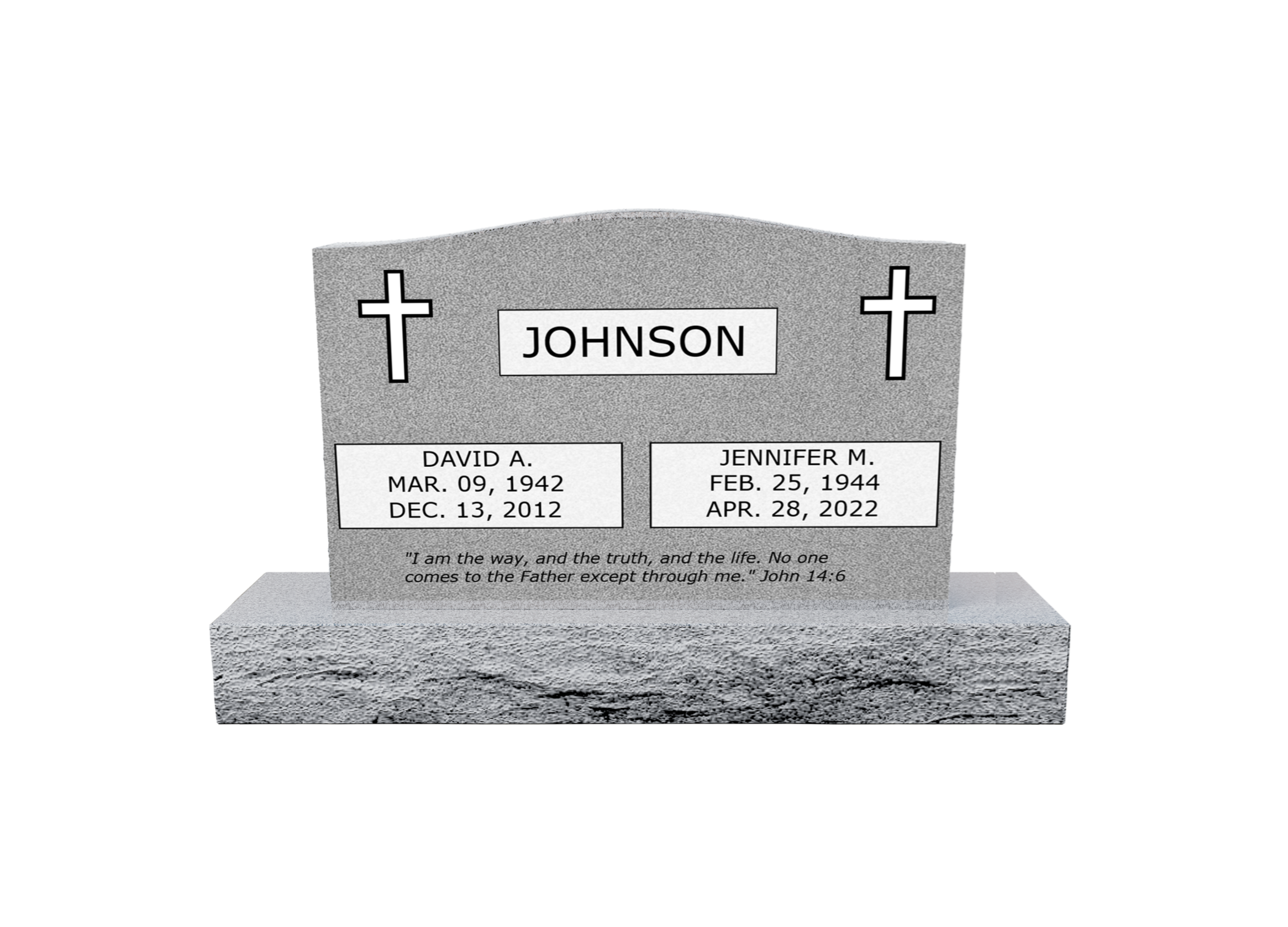 COMPANION UPRIGHT GRAY GRANITE HEADSTONE – Traditional Headstones